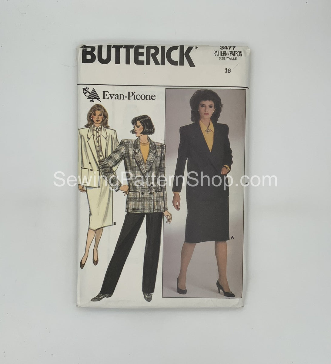 Butterick 3477 (1985) Jacket, Skirt, and Pants - Vintage Uncut Sewing ...