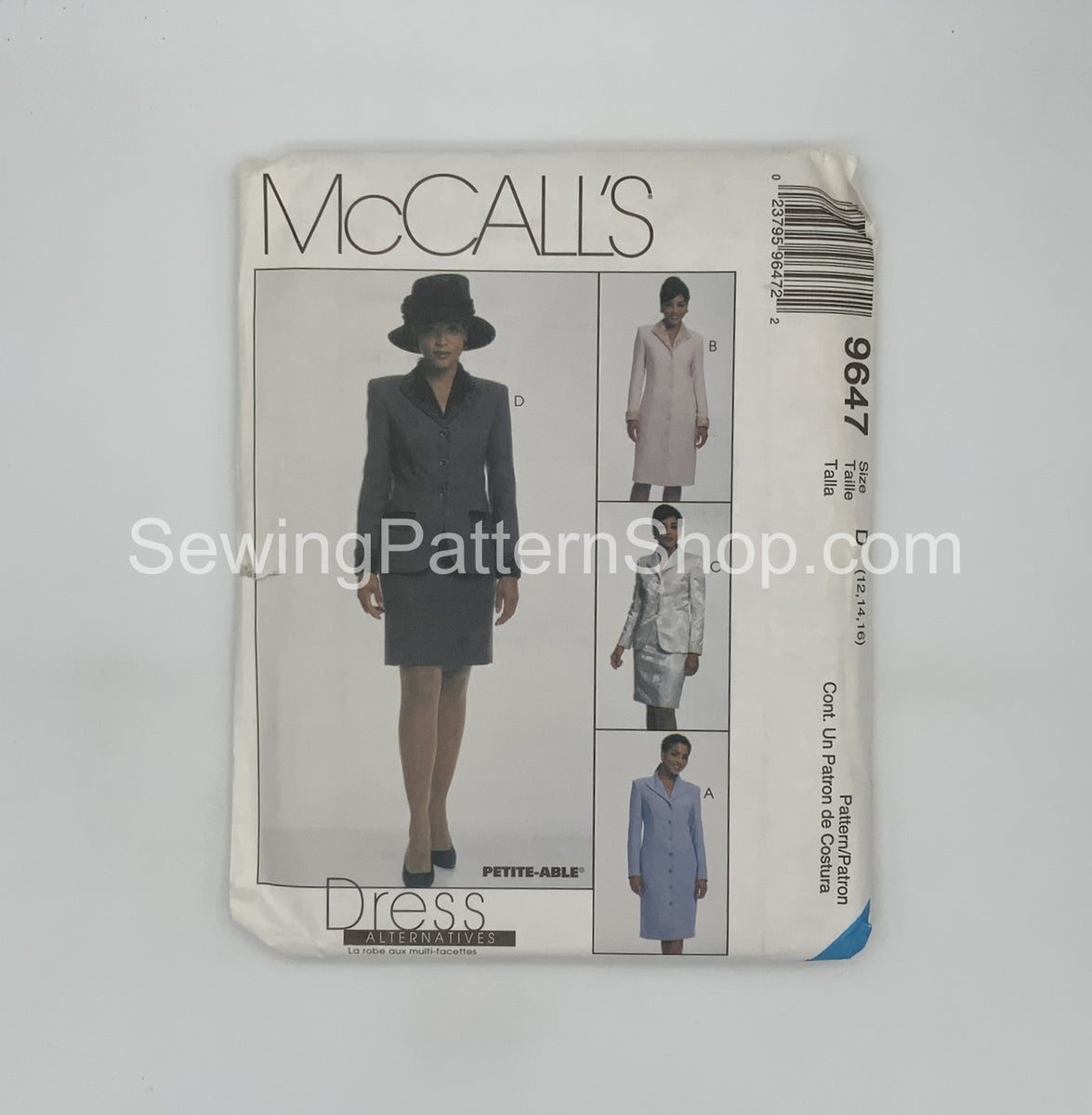 McCall's 9647 (1998) Coatdress, Jacket, and Skirt - Vintage Uncut Sewi ...