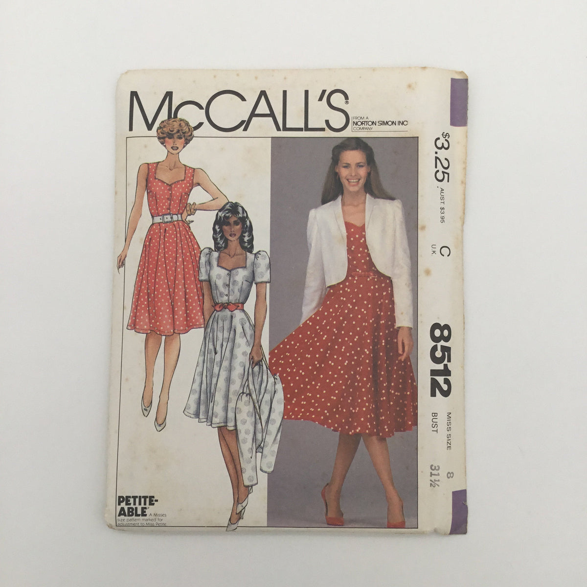 McCall's 8512 (1983) Jacket and Dress - Vintage Uncut Sewing Pattern ...
