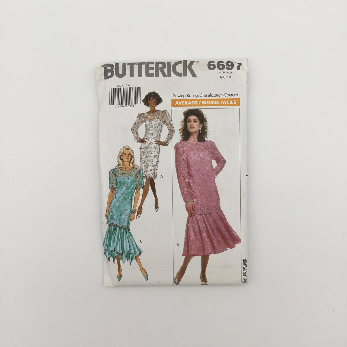 Butterick 6697 (1988) Dress and Tunic with Sleeve and Skirt Variations ...