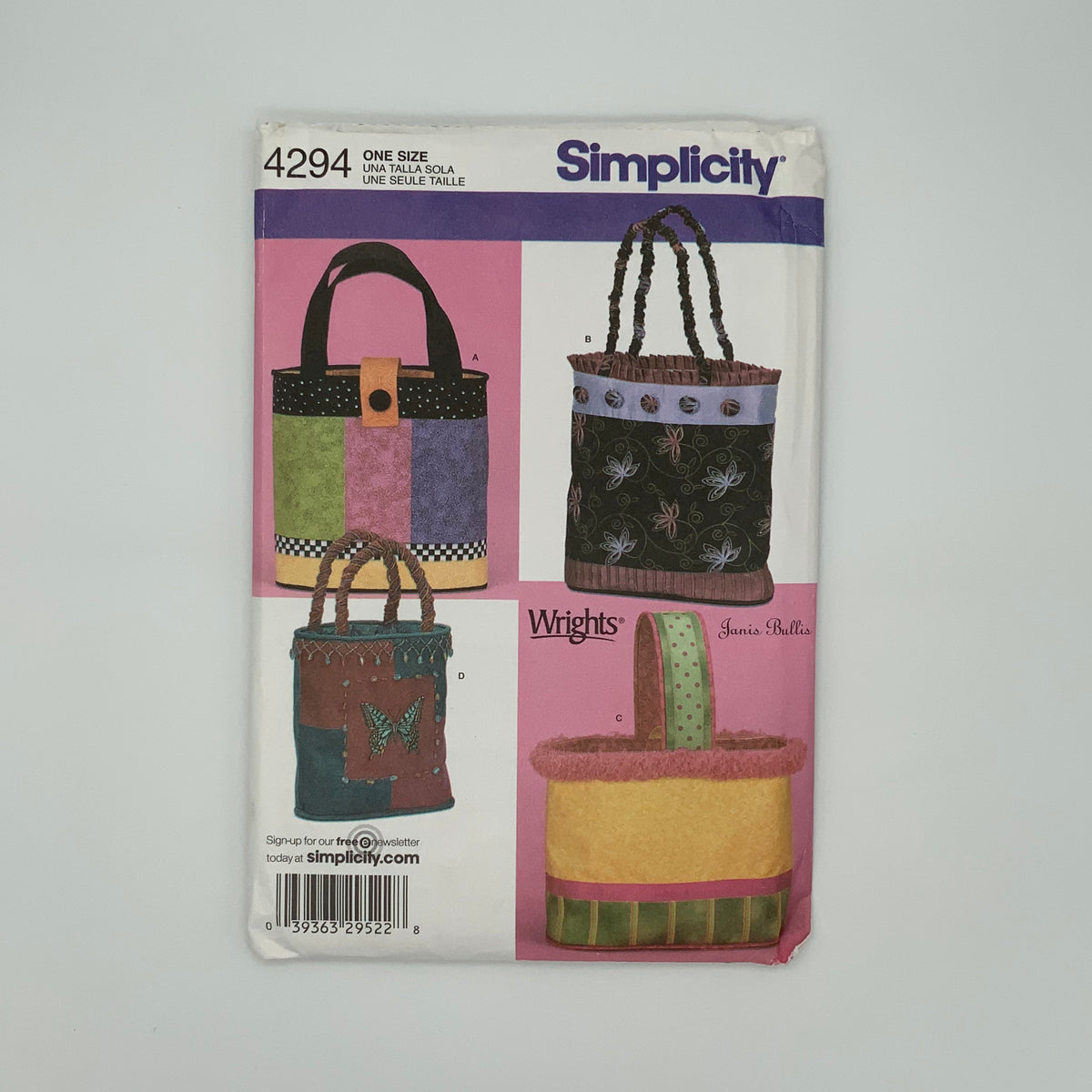Simplicity 4294 (2006) Handbags with Style Variations - Uncut Sewing P ...